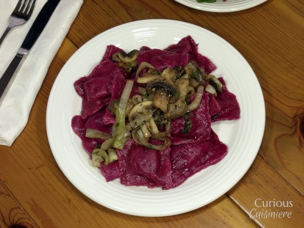 Beet Ravioli with Sauteed Mushrooms • Curious Cuisiniere