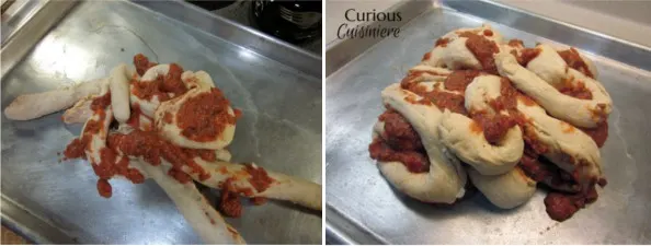 Pizza Monkey Bread (Halloween Monkey Brains) • Curious Cuisiniere