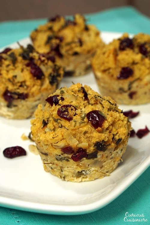 Cranberry Cornbread Stuffing Muffins • Curious Cuisiniere