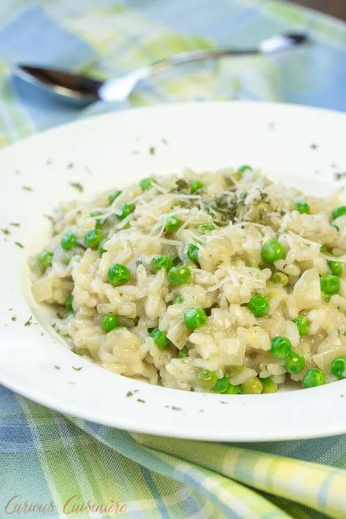 Spring Pea Risotto and Picpoul de Pinet Wine Pairing • Curious Cuisiniere