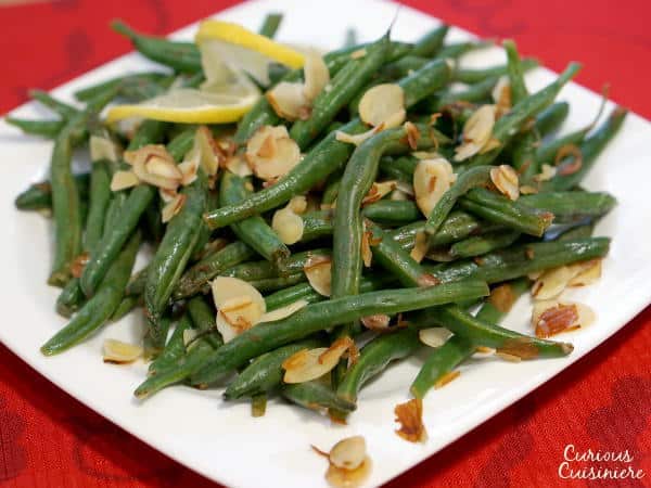 Haricots Verts (Green Beans) Amandine - Curious Cuisiniere