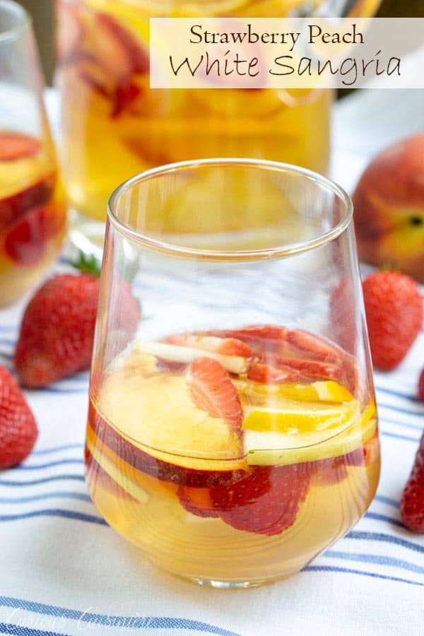 Strawberry Peach White Sangria • Curious Cuisiniere