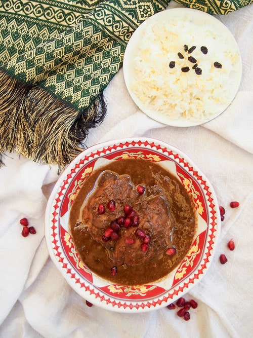 Fesenjan (Persian Pomegranate Chicken Stew) • Curious Cuisiniere