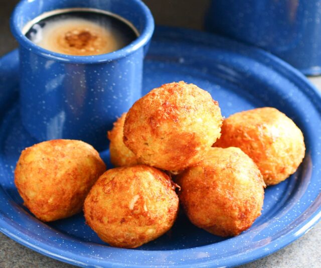 Bolón de Verde (Ecuadorian Green Plantain Fritters) • Curious Cuisiniere