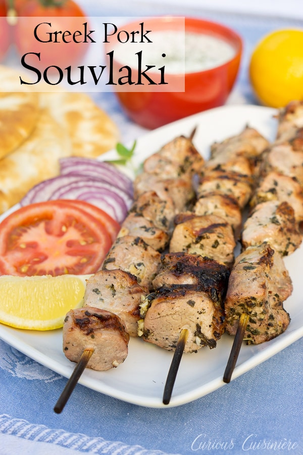Souvlaki (Grilled Greek Pork Skewers) Recipe • Curious Cuisiniere