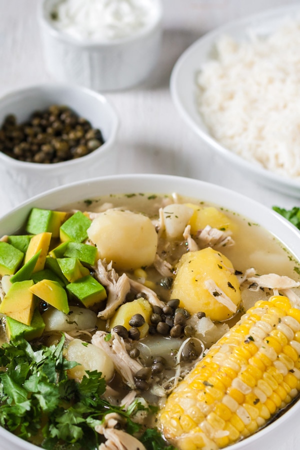 Colombian Ajiaco - Chicken Soup • Curious Cuisiniere