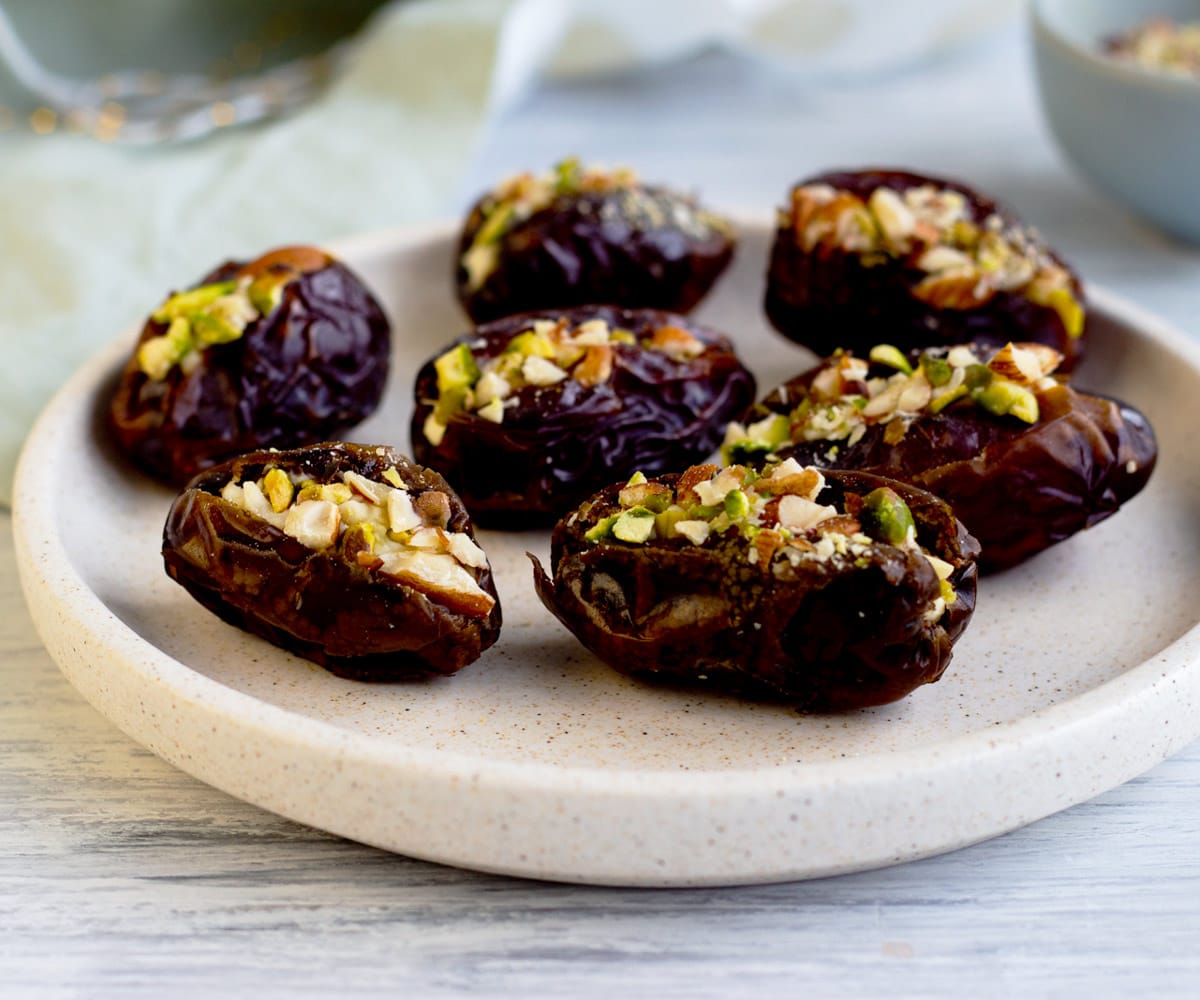 Stuffed Dates with Cream Cheese and Nuts • Curious Cuisiniere