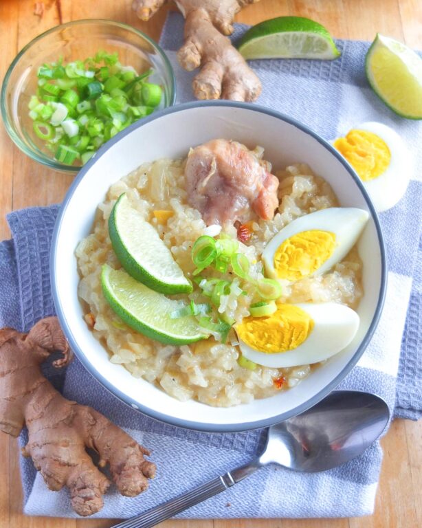 Chicken Arroz Caldo (Filipino Rice Porridge) • Curious Cuisiniere