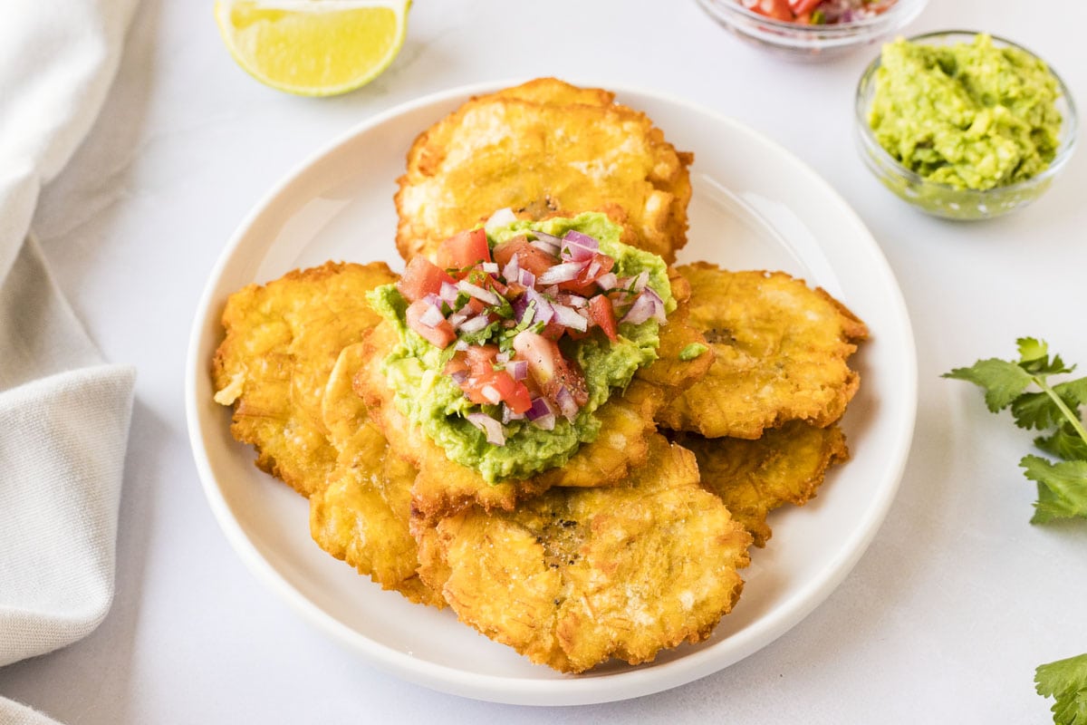Patacones (Fried Green Plantains) • Curious Cuisiniere